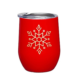Cambridge EHGRD5CB1DS 12 Oz Red Snowflake Tumblers, Set of 2, Christmas Theme
