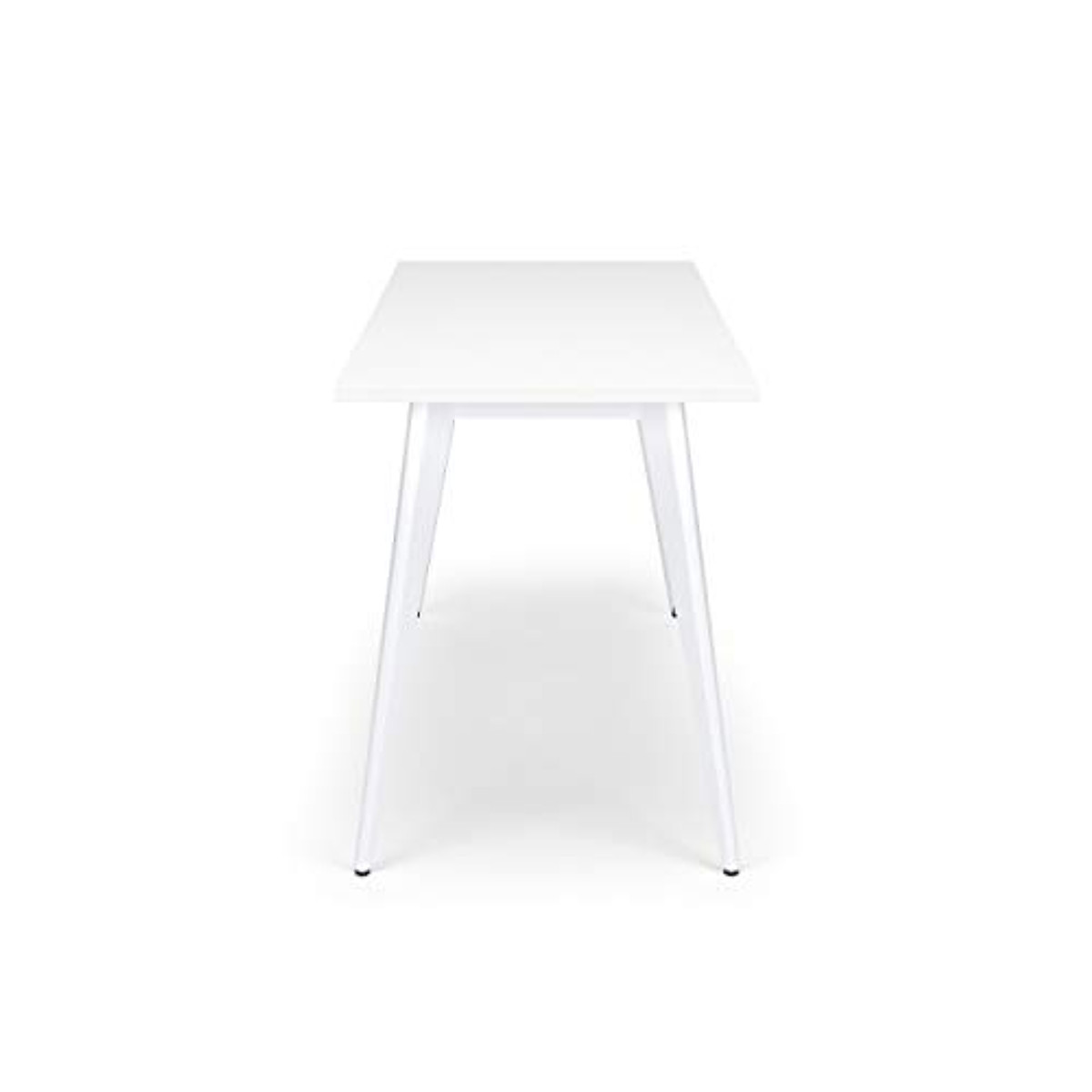 HON Basyx Commercial-Grade Executive Desk, Angled Metal Legs, 55", White