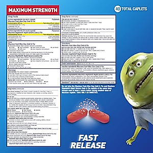 Mucinex Fast-Max Day Cold and Flu & Nightshift Night Severe Cold and Flu Medicine for Adults, Day/Night Combo Pack for Fever, Sore Throat Relief, Decongestant, Cough & Cold Medicines, 40 Caplets