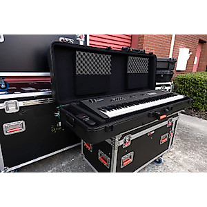 Gator Cases Molded Flight Case for Deep 88-Note Keyboards with TSA Approved Locking Latches and Recessed Wheels; (GTSA-KEY88D)