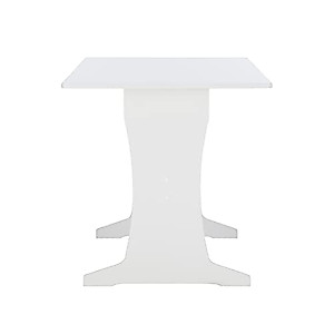 Linon Upholstered Seats and Hidden Storage Kiera Kitchen Corner Dining Nook, White and Blue Stripe