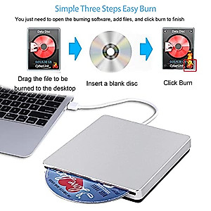 Guamar External DVD Drive,USB Type C Superdrive CD DVD+/-RW Drive DVD/CD ROM Burner Writer Optical Disk Reader Player for Laptop Apple Mac MacBook Pro Air PC Windows 11