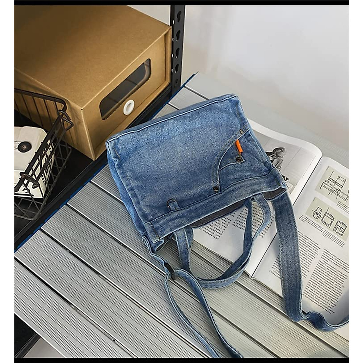 Zoyzity Denim Shoulder Bag Casual Lightweight Canvas Bag Retro Hobo Tote Bag Crossbody Handbag Large Capacity Purse for Teen Girls Women