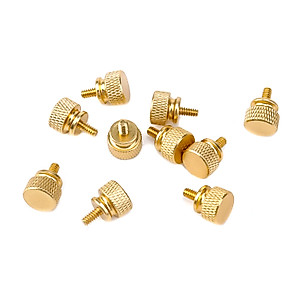 Mewutal 10 Pieces Anodized Aluminum Computer Case Thumb Screws, Thumb Screws, Knurled Hand Screws (Gold)