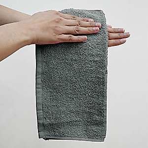DAN RIVER 100% Cotton Washcloths 24 Pack Premium Quality Face and Body Cloth, Quick Dry and Highly Absorbent Essential Towels for Bathroom, Hand, Kitchen and Cleaning | 12x12 in | 400 GSM (Gray)