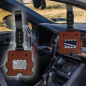 Q1-TECH, JDM Tsurikawa Ring Japanese Subway Train Bus Car Handle Cute Anime Cartoon Handle Hand Strap Rear Front Bumper Warning Rings Drift Charm Drift Car Accessory (DOMO-BRBK)