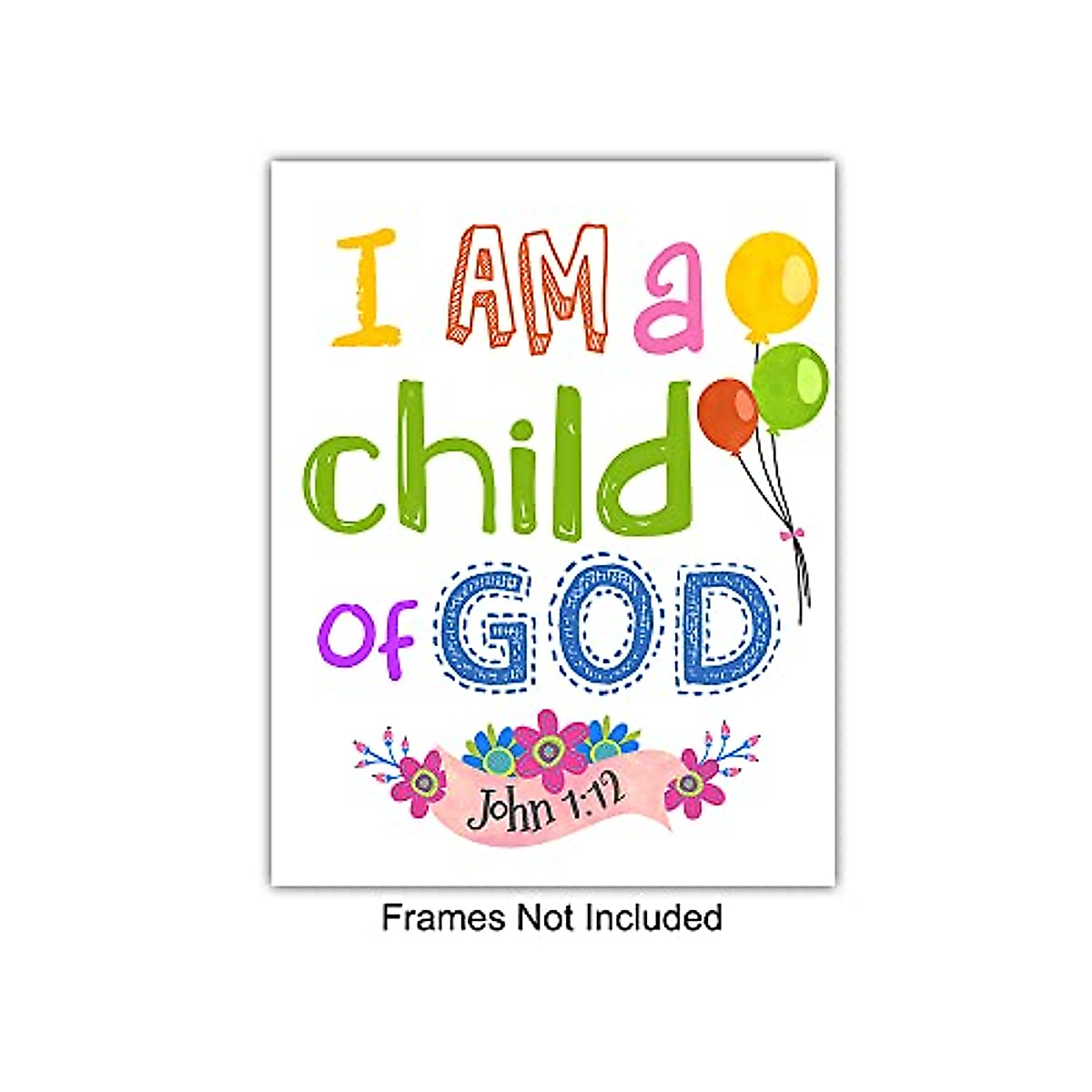 Bible Verse Wall Art - Scripture Wall Art - Christian Wall Art for Kids, Boys, Girls Bedroom - Religious Gifts for Kids - Aesthetic Wall Collage Kit - God Wall Decor - Positive Inspirational Quotes