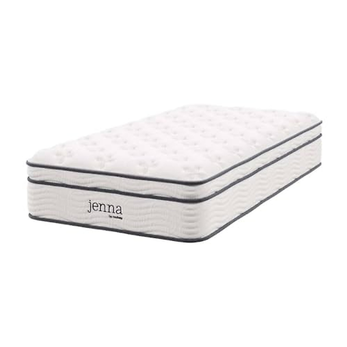 Oakestry Jenna 10-inch Twin Size Memory Foam Mattress Separately Encased with Wrapped Pocket Coils for Cool Sleep and Pressure Relief, White