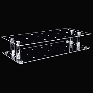 HOMOKUS Cake Pop Holder, 2 Pack Clear Acrylic Cake Pop Stand, 21 Holes Display Lollipop Stand Holder Clear Acrylic for Birthday Parties Weddings Baby Showers Candy Decorative