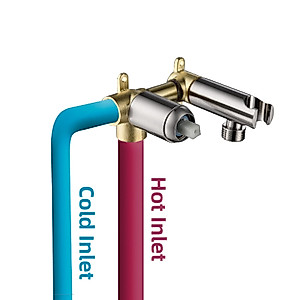 Brass Handheld Bidet Toilet Sprayer, Wall Mount Baby Cloth Diaper Sprayer, Concealed Bidet Sprayer Hot and Cold Water, Handheld Bidet Sprayer for Toilet Cleaning and Personal Hygiene (Black)