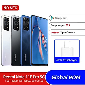Xiaomi Redmi Note 11E Pro 5G (for Tmobile Mint Tello & Global) (128Gb + 8Gb) Factory Unlocked 6.67 108Mp Cam (Dark World)
