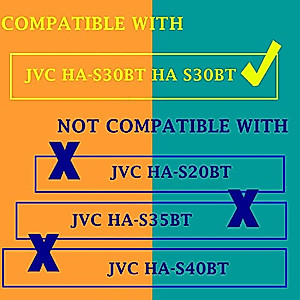 TaiZiChangQin HA-S30BT Upgrade Thicker Ear Pads Memory Foam Earpads Cushion Replacement Compatible with JVC HA-S30BT HA S30BT Headphone Protein Leather