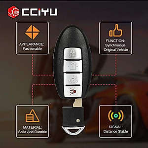 cciyu 2 X Flip Key Fob Uncut Blade (Shell case only) Replacement for Nissan Altima Maxima Murano for Infiniti FX35 FX37 FX50 G25 G35 G37 Q40 Q60 QX70 4 Buttons with FCC: KR55WK48903 KR55WK49622