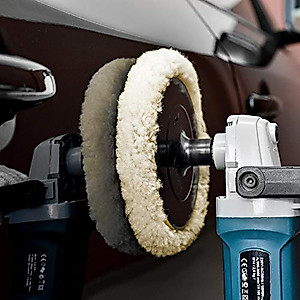 TCP Global 6" 100% Wool Hook & Loop Grip Buffing Pad for Compound Cutting & Polishing (Pack of 2)