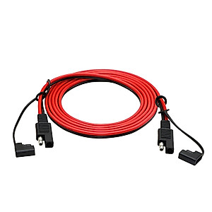 CERRXIAN 6.5FT 14AWG SAE to SAE 2 Pin Quick Disconnect Power Automotive Extension Cable with Cap for Solar Panels Battrey (Black&Red,2m)