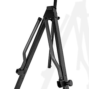 Saintfield Studios - Adjustable Steel Cello Stand with Bow Holder Hook in Matte Black - Foldable and Portable Floor Tripod Stands with Safety Bar - Complete with Endpin Anchor Stopper