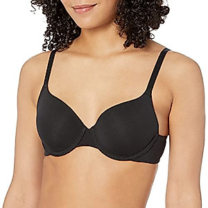 Amazon Essentials T-Shirt Bras for Women, Comfortable Underwire, Pack of 2, Black/Grey Heather, 32B