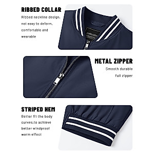 TACVASEN Mens Jackets Lightweight Men's Jackets Stylish Men's Casual Jacket Outdoor Windbreaker Lightweight Bomber Coats Hiking Jacket