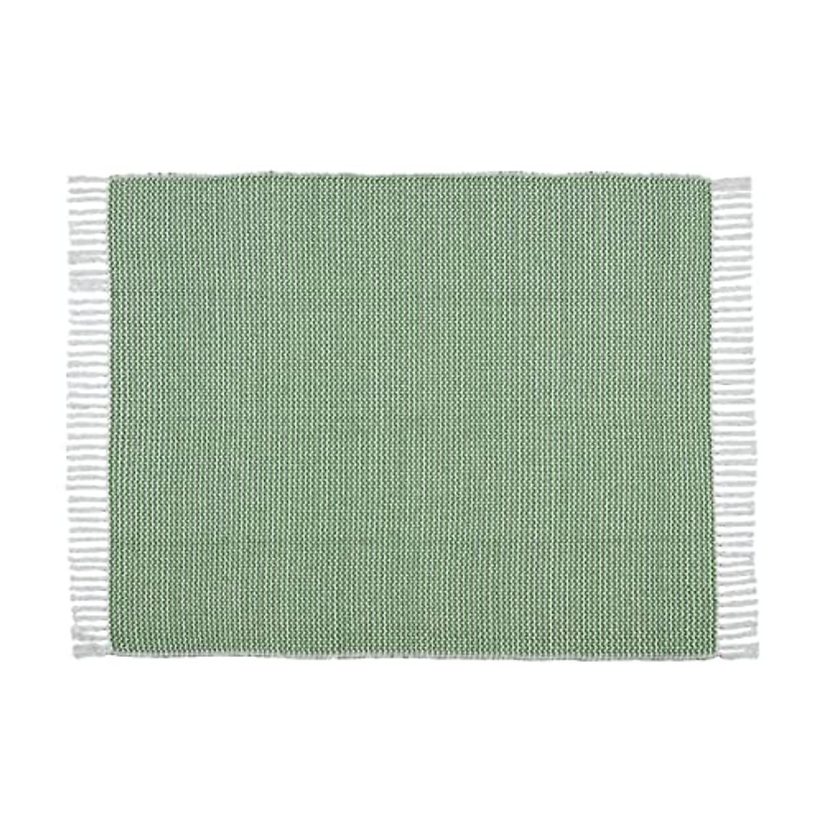 Woven Virtues Modern Hand-Woven Throw Blanket, 50" x 60", Green and White, Light, Luxurious and Soft