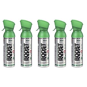Boost Oxygen Medium Natural 5L Canister | Respiratory Support for Aerobic Recovery, Altitude, Performance & Health (5 Pack)