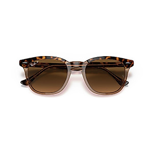 Ray-Ban RB2298 Hawkeye Square Sunglasses, Havana On Transparent Brown/Brown Gradient Polarized, 52 mm