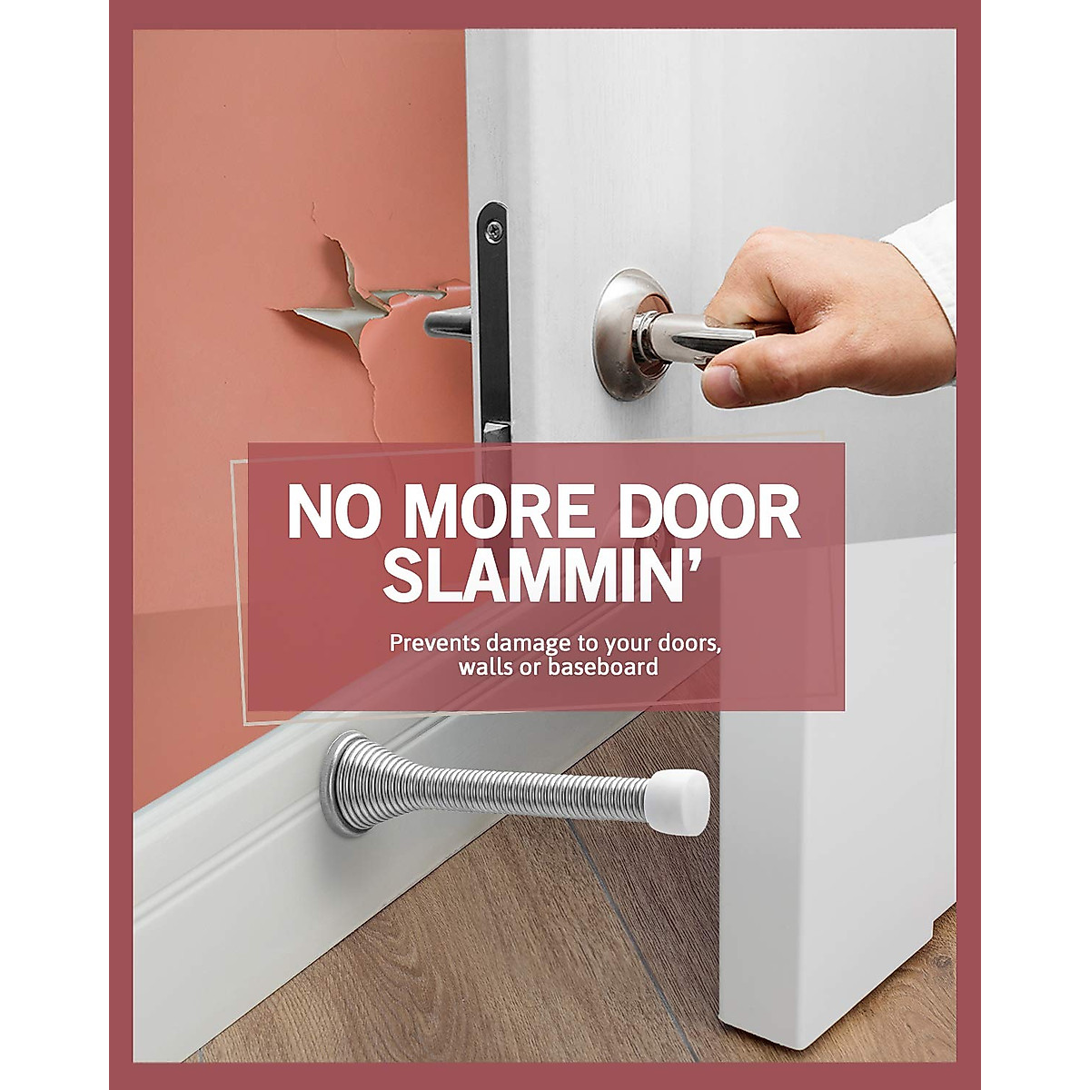 Jack N’ Drill 11-Pack Door Stopper 3 ¾-inch Heavy Duty and Flexible Door Stop to Protect Walls and Door Stops for Bottom of Door Home or Office, Easy to Install and 100% Child and Pet-Friendly