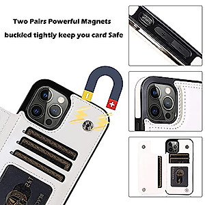 Obbii Marble Leather Flip Case Wallet Compatible with iPhone 12 Pro Max 6.7" Card Holder White Gold Marble Case Sleeve with Card Slots Protective Case for iPhone 12 Pro Max 6.7”