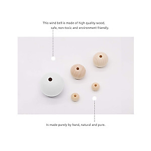 AONTUS Baby Crib Mobiles Wooden Beads for Children Boys Girls Babies Bed Room Designer Colors to Match Nursery Delight (White Wooden Beads)