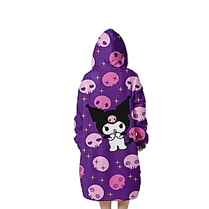 Perwzupe Kids Wearable Blanket Flannel Hoodies Sweatshirt,Warm Super Soft Blanket Hoodies,Portable Pullover Hooded Sherpa Blanket 3'7"-4'3"