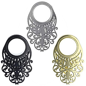 Gold 2g 6mm 316L Surgical Steel Ear Weights Saddle Hanger Spreader Gauges Piercing Tunnels Plugs Stretching Kit