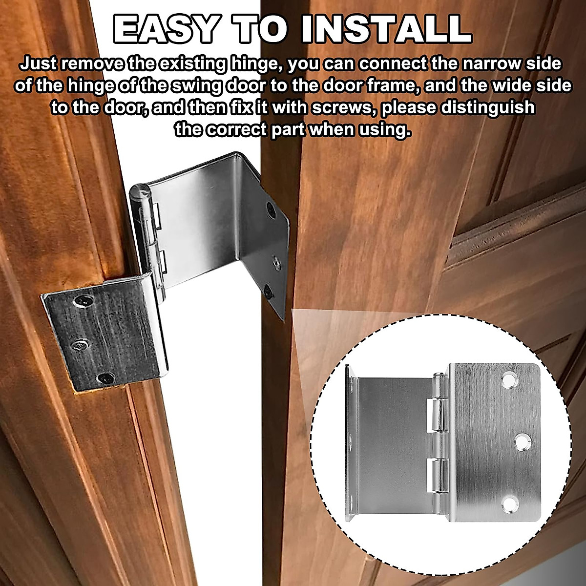 Handicap Expandable Door Hinges, Offset Door Hinges - 2 Swing Hinge in Satin Chrome