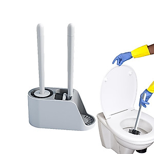 CCACHE Toilet Brush Holder Set, Toilet Bowl Cleaner Brush with a Wall Mount Bracket, Efficient Cleaning Toilet Scrubber, Toilet Scrubber Set, Effortless Storage Toilet Brush Set for Bathtub