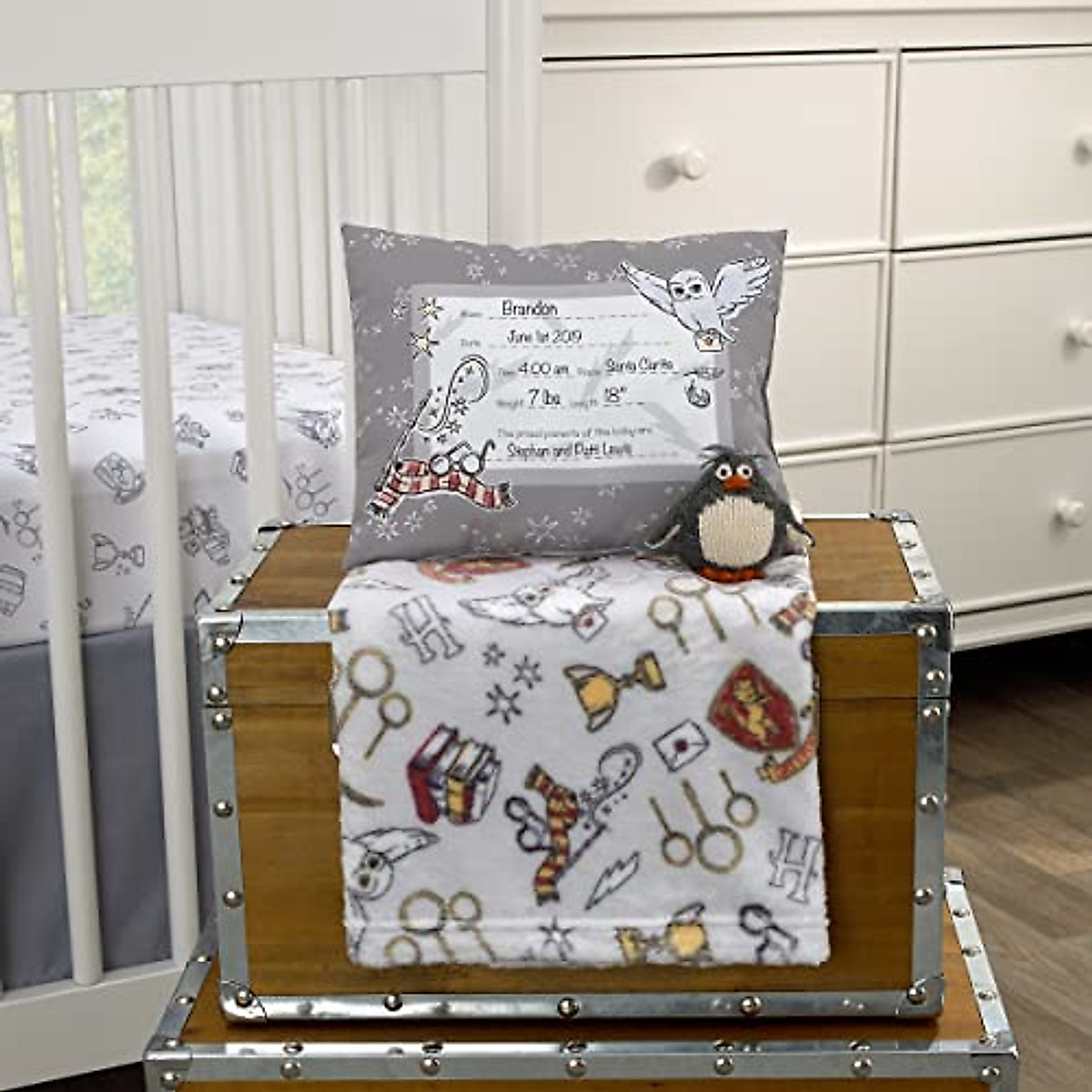 Warner Brothers Harry Potter Magical Moments Grey and White Keepsake Pillow