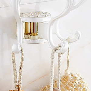 Clothes Hook,Wall Hooks Folding Heavy Duty Screw in Bathroom Coat Hooks Swivel Modern Metal Wall Mounted for Entry Kitchen Hanging Towel Hat Pack Bag Key Holder Organizer Rack, Bronze (Color : White