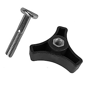 YaptheS Triangle Knob, Lawn Mower Screw Nut Triple Angle Handle Knob Nut Bolt Replacement Parts Black 2pcs, Garden Tool Accessories