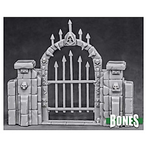 REAPER Miniatures Graveyard Fence Gate #77527 Bones Unpainted Plastic Scenery