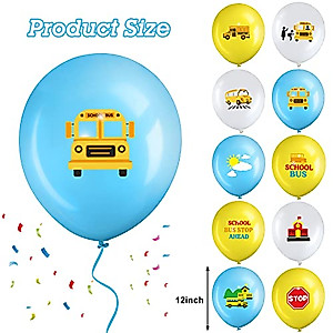 40 Pieces Back To School Party Decorations Balloons Yellow School Bus Latex Balloon Welcome Back To School First Day of School Balloons For Kids Birthday School Party Supplies(School Bus Style)