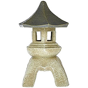 Design Toscano NG29870 Asian Decor Pagoda Lantern Outdoor Statue, Large 17 Inch, Polyresin, Two Tone Stone Finish