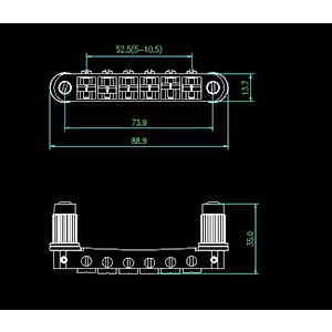 Guyker Guitar Tune-O-Matic Roller Saddle Bridge Replacement Part Compatible with Gibson Les Paul LP SG Style 6 String Electric Guitar - GM005, Golden