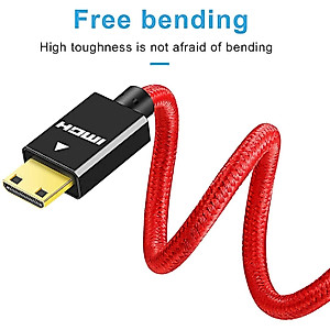 ANNNWZZD LinkinPerk Mini HDMI to HDMI Cable 3 Foot,High-Speed Mini-HDMI Supports Full 1080P Ethernet 3D and Audio Return (3FT)