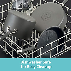 Circulon Radiance Hard Anodized Nonstick Stock Pot/Stockpot with Lid - 10 Quart, Gray and Circulon Radiance Deep Hard Anodized Nonstick Frying Pan/Skillet with Lid - 12 Inch, Gray