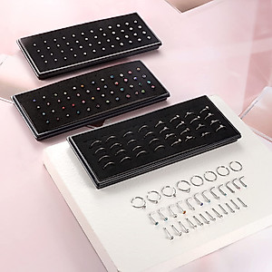 Ubjuliwa 160pcs 20G-22G 1.5mm 2mm 2.5mm Nose Studs Stainless Steel Nose Rings Studs Crystal Rhinestone Stud Nose Rings for Women Nose Piercing Jewelry