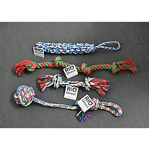 RIO Direct Dog Toys for Large Dogs, Durable Rope Chew Toys Set for Aggressive Chewers - XL Size 4 Pack Gift Set Best for Medium to Large Breeds