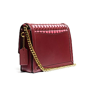 Coach Womens Hutton Shoulder Bag With Weaving Wine Multi