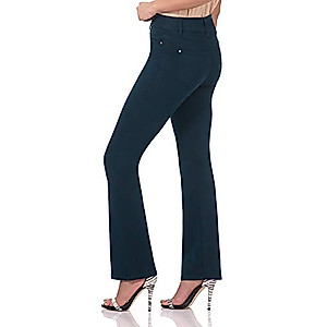 Rekucci Women's Secret Figure Premium Denim Bootcut Pull-On Jean in Colors (8, Navy)