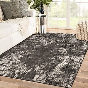 LUXE WEAVERS Lagos Collection Dark Grey 2x3 Abstract Area Rug