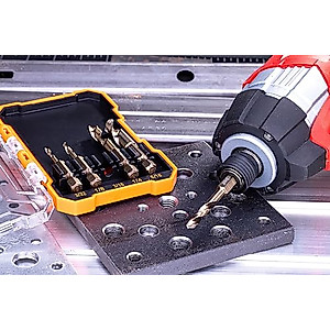 NordWolf 5-Piece M35 Cobalt Stubby Drill Bit Set for Stainless Steel & Hard Metals, with 1/4" Hex Shank for Quick Chucks & Impact Drivers, SAE Sizes 3/32"-1/8"-3/16"-1/4"-5/16" in Storage Case