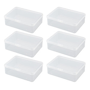 Tighall 6pcs/Pack Clear Plastic Storage Containers Box with Lids for Organizing Stackable Storage Bin Home Storage and Organization Acessory