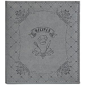 COFICE Recipe Binder Book to Write in Your Own Recipes with Plastic Sleeves, Blank Family Recipe Cards Organizer Kit (Gray)