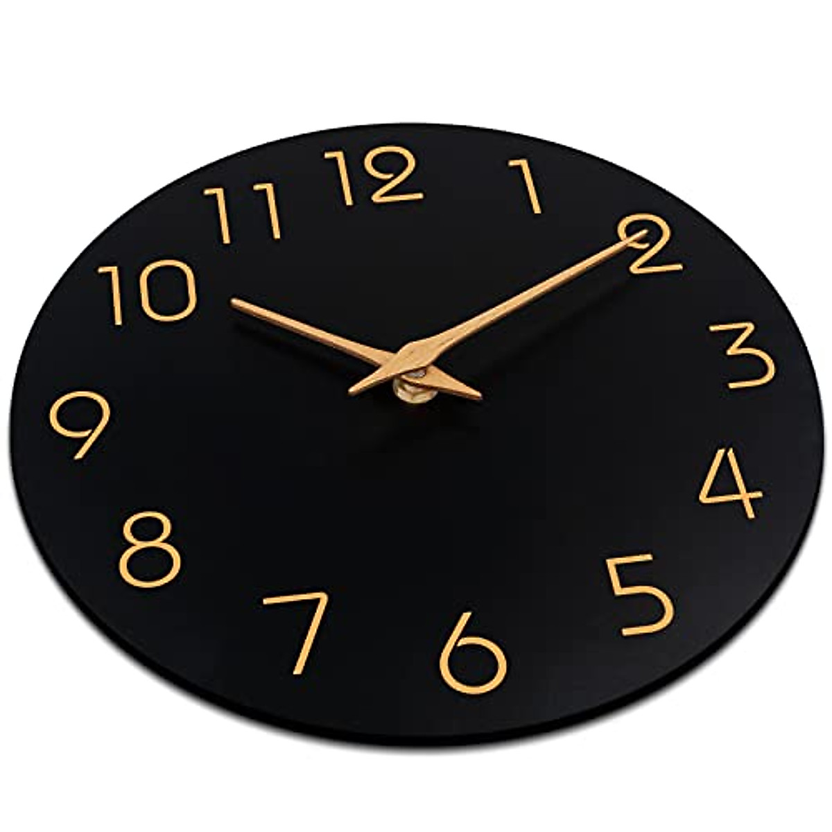 Mosewa 12 Inch Black Wall Clock Battery Operated Silent Non-Ticking - Modern Simple Minimalist Clock Decorative for Kitchen,Bedroom,Home Office,Bathroom,Living Room